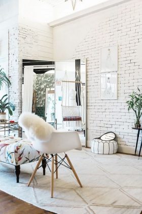Applying White Brick Wall Interior Design In Living Room | Get Ideas Here